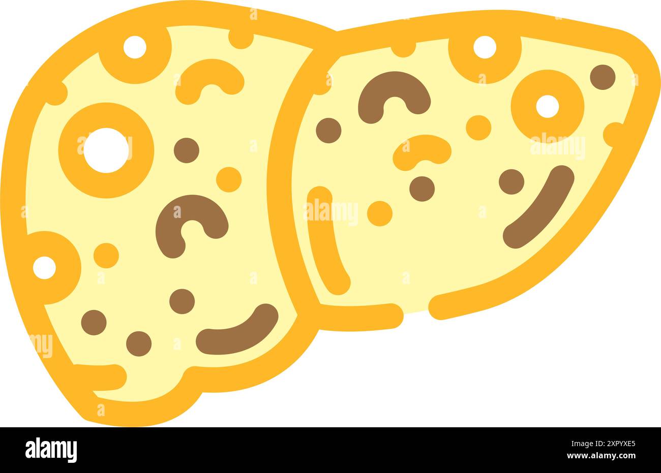 fatty liver disease obesity overweight color icon vector illustration ...