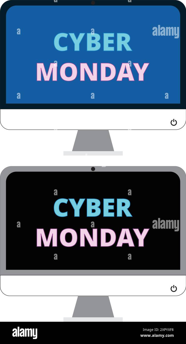 Computer monitors on white Stock Vector Images - Alamy