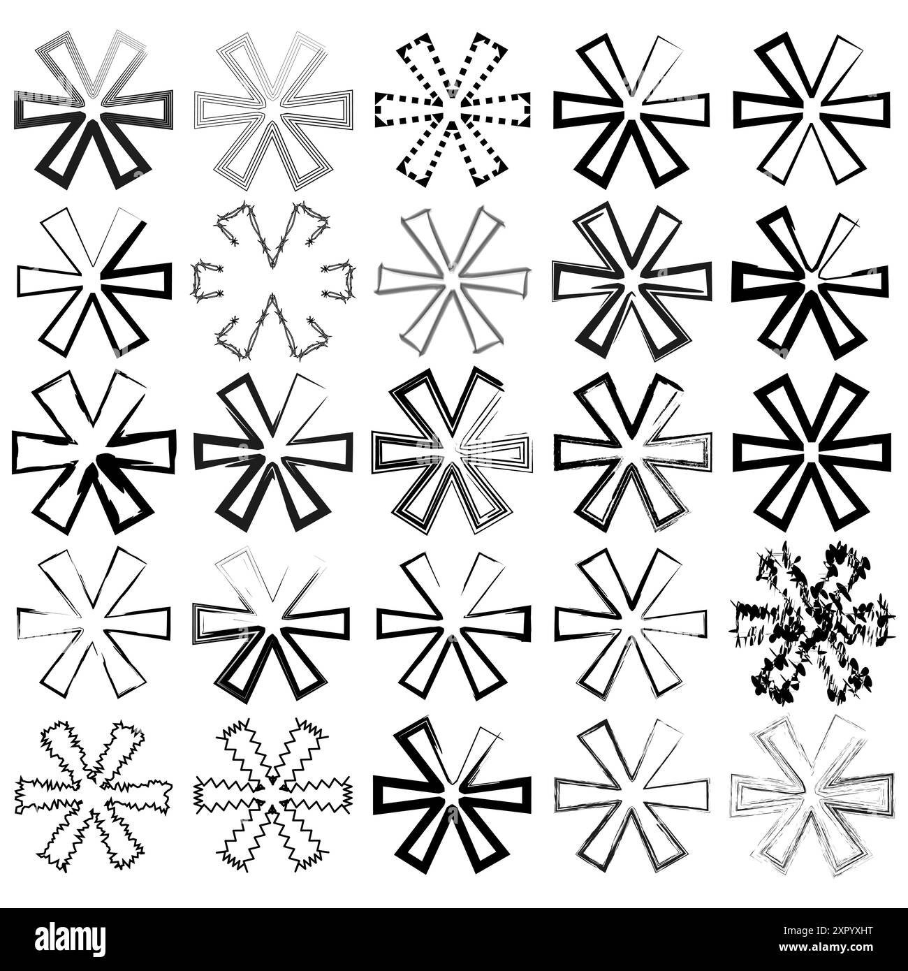 Hand drawn set various Black and White Stock Photos & Images - Alamy