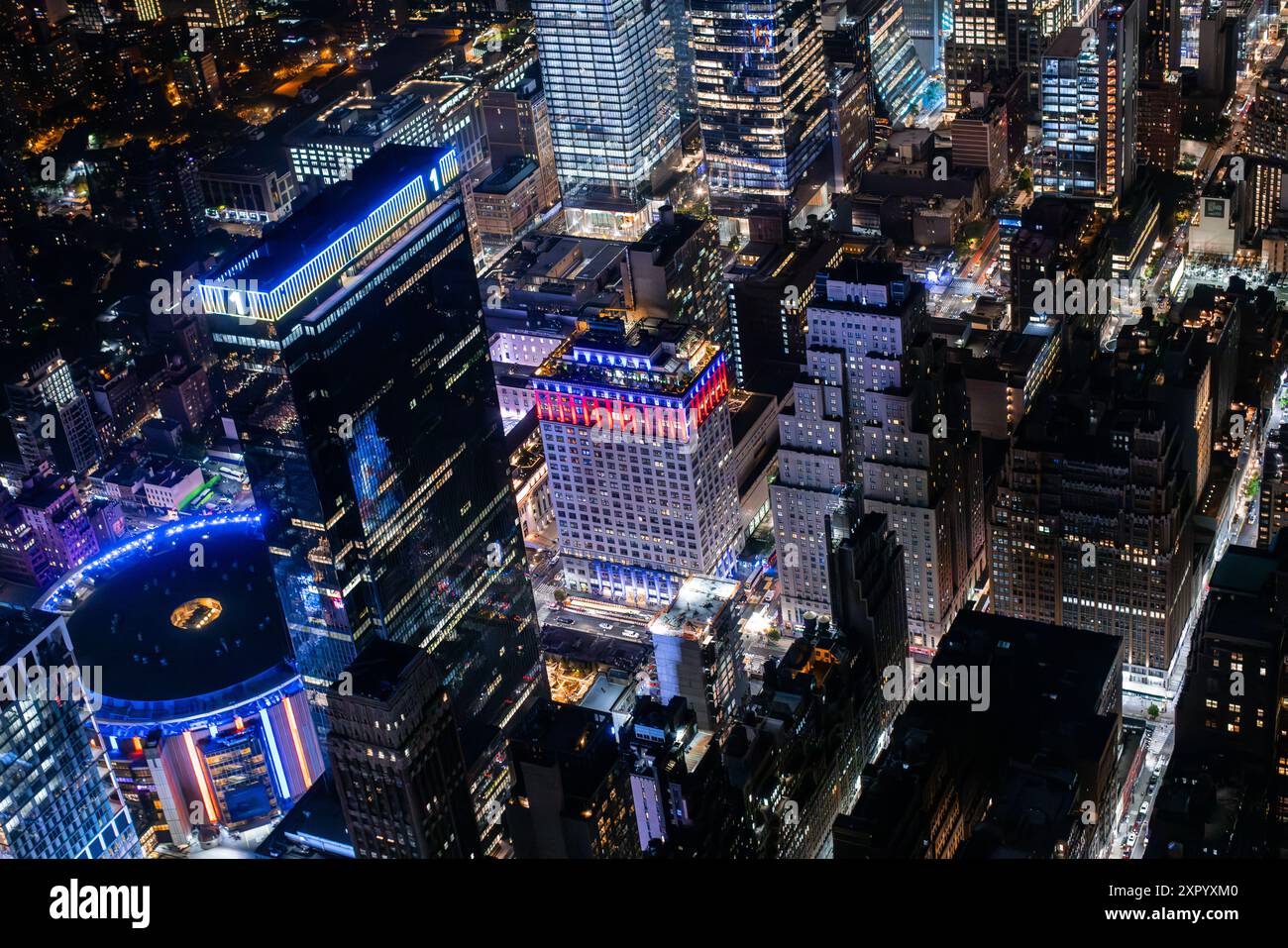 Aerial drone fly towards downtown hi-res stock photography and images ...