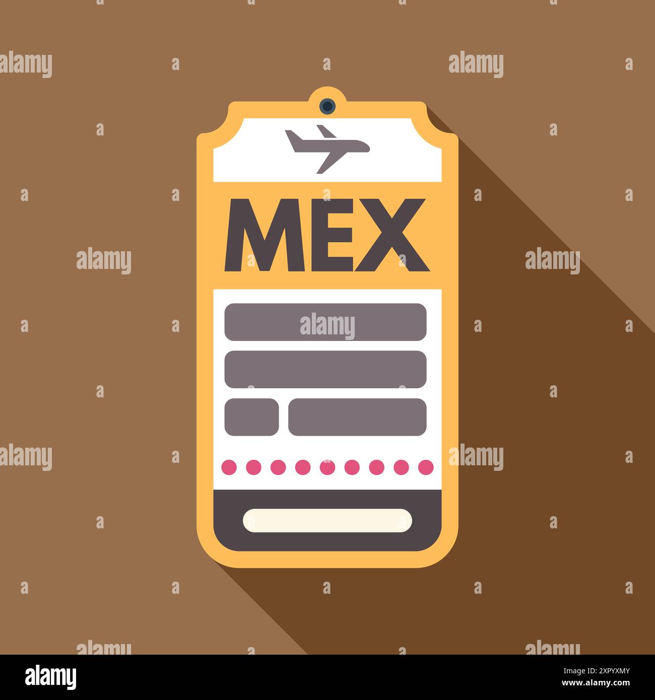 Luggage tag featuring the mex three letter country code for mexico ...