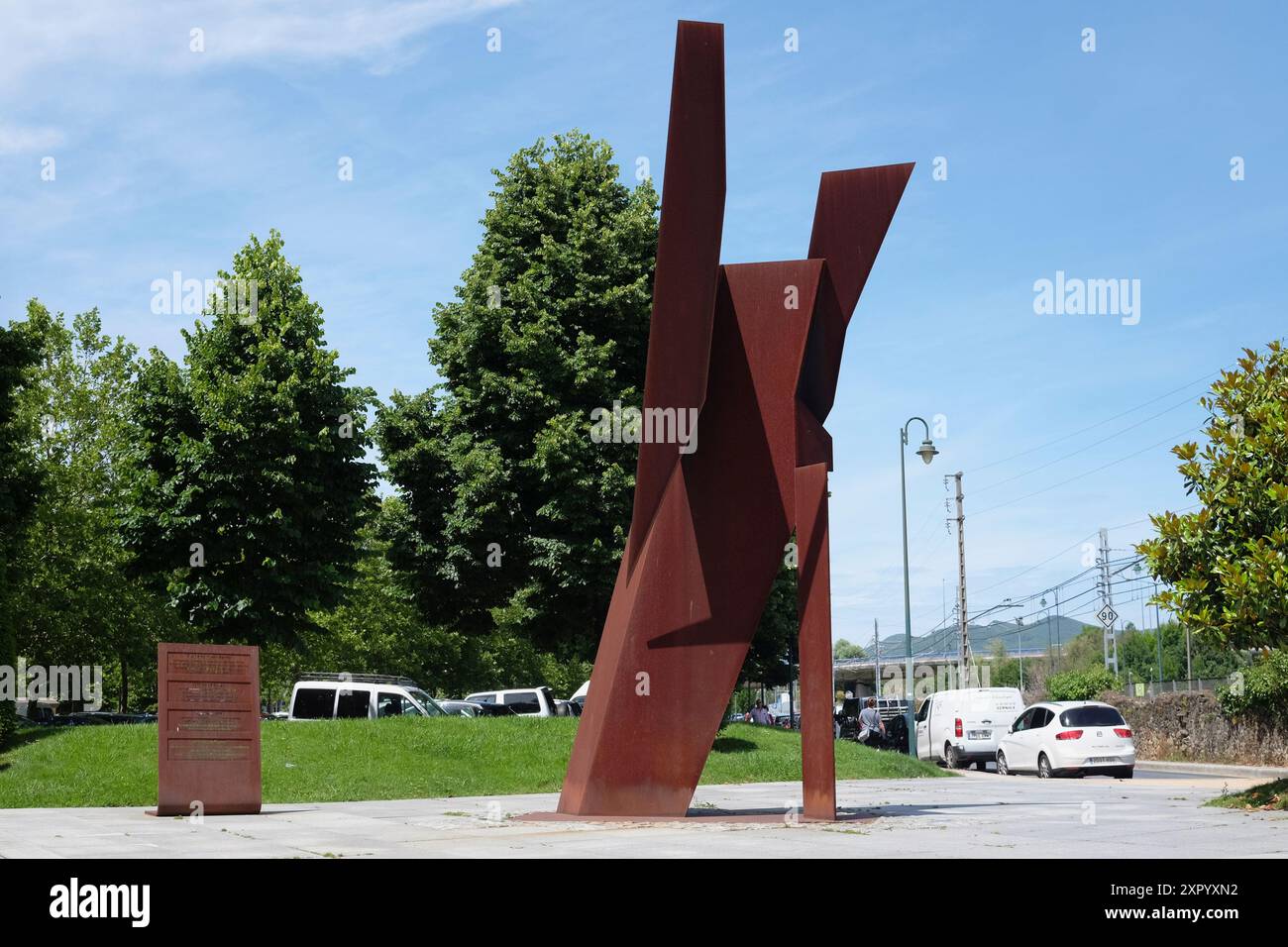 Spain, Basque Region, Biscay, Guernica, Sculpture Agony of Fire/Agonia ...