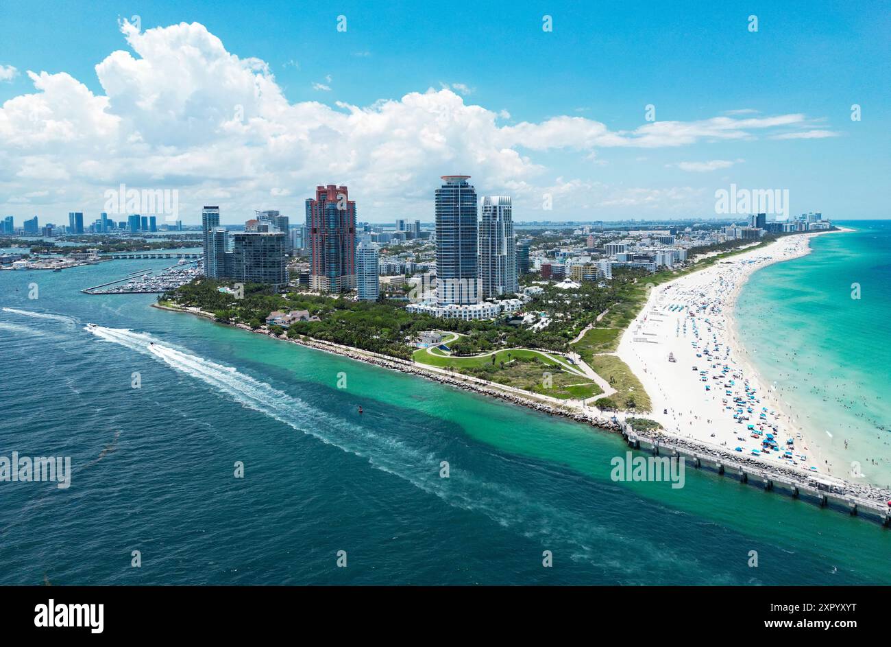 Miami cityscapes. Skyline of Miami Beach from top. Miami beach ...