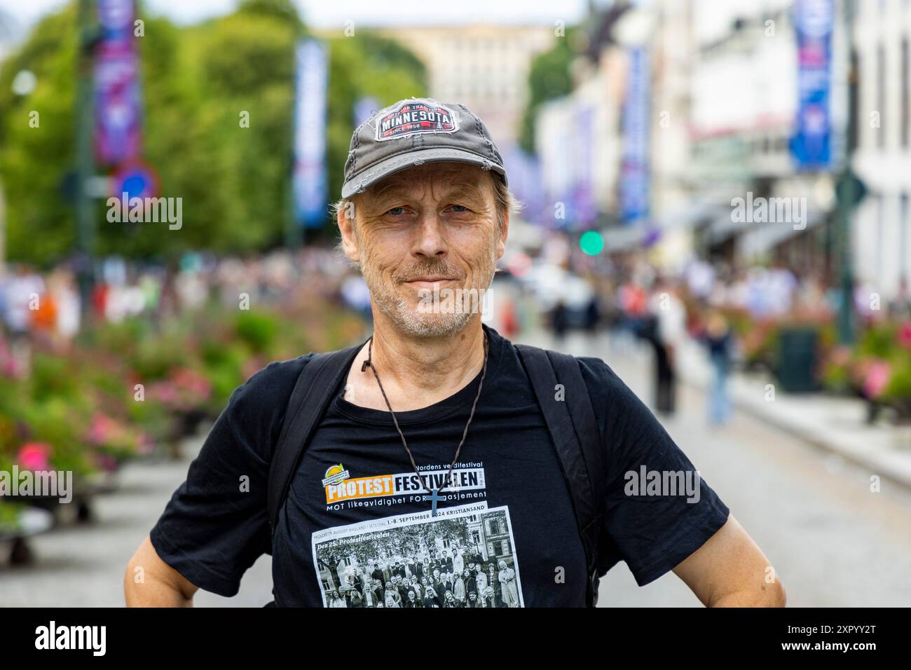 Oslo 20240808. Festival leader for the Protest Festival Svein Inge ...