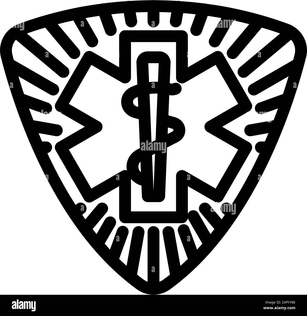 emt badge ambulance line icon vector illustration Stock Vector Image ...