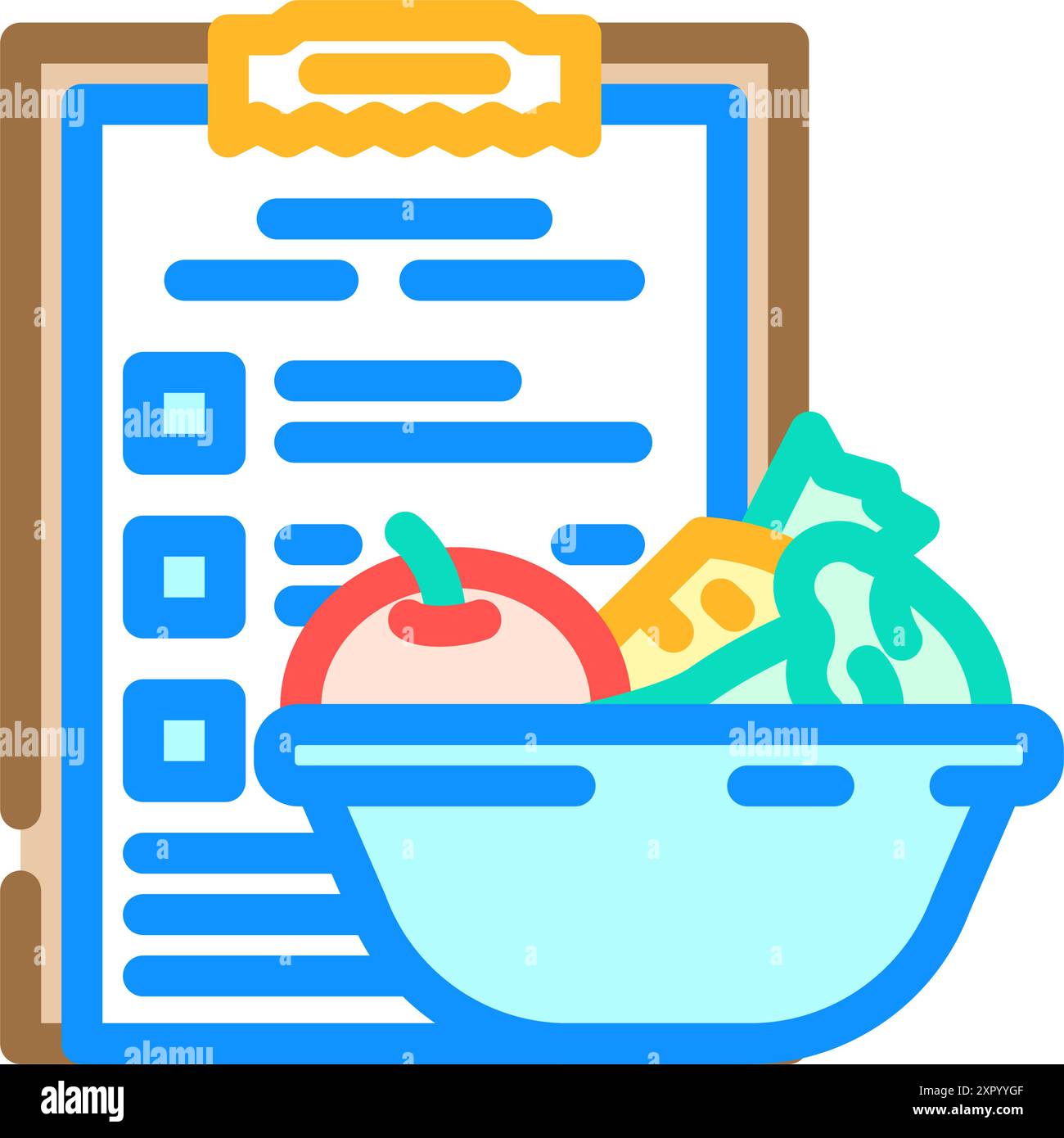 menu planning restaurant chef color icon vector illustration Stock ...