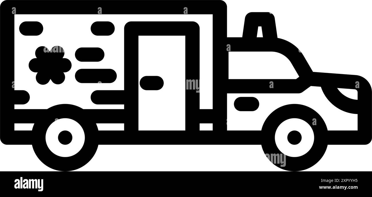 ambulance vehicle line icon vector illustration Stock Vector Image ...