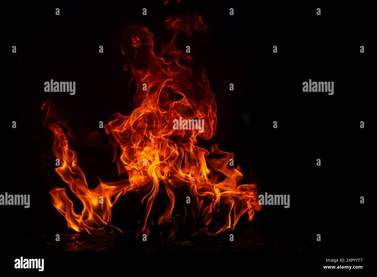Fire blaze flames on black background. Fire burn flame isolated ...