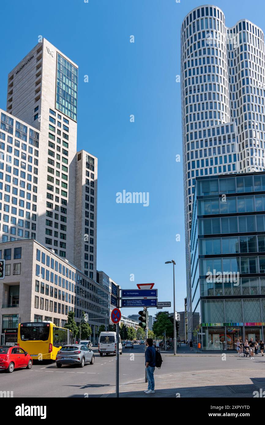 Germany Berlin August 7, 2024. The busiest street in Berlin, located ...