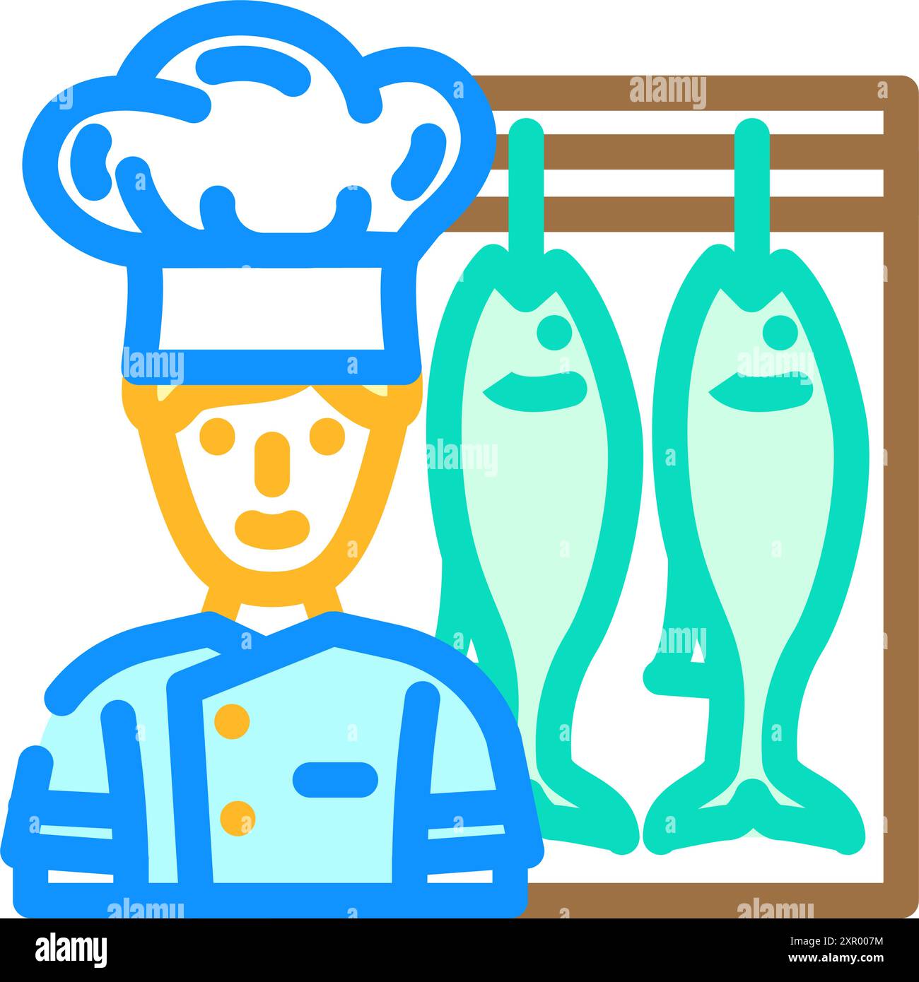 seafood chef restaurant color icon vector illustration Stock Vector ...