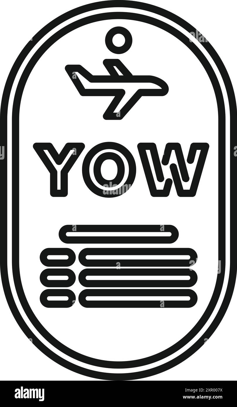 Simple line icon of a baggage tag representing ottawa macdonaldcartier ...