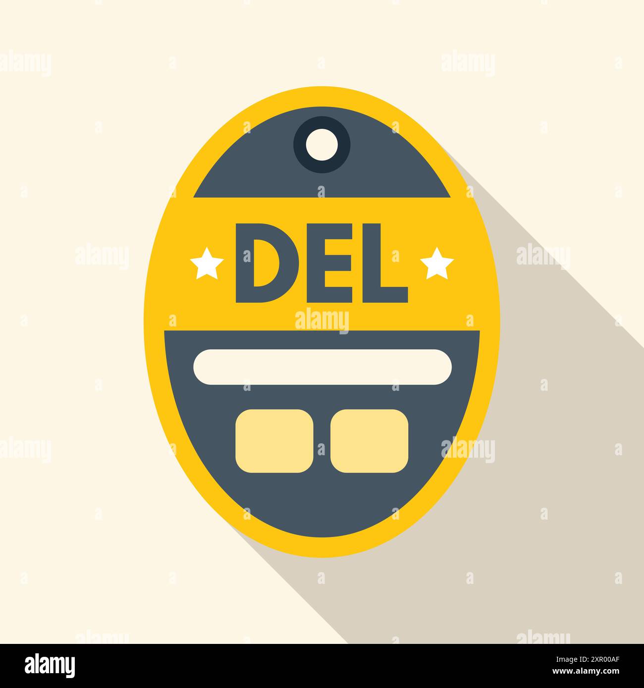Yellow tag with the word del is indicating an item for removal or ...