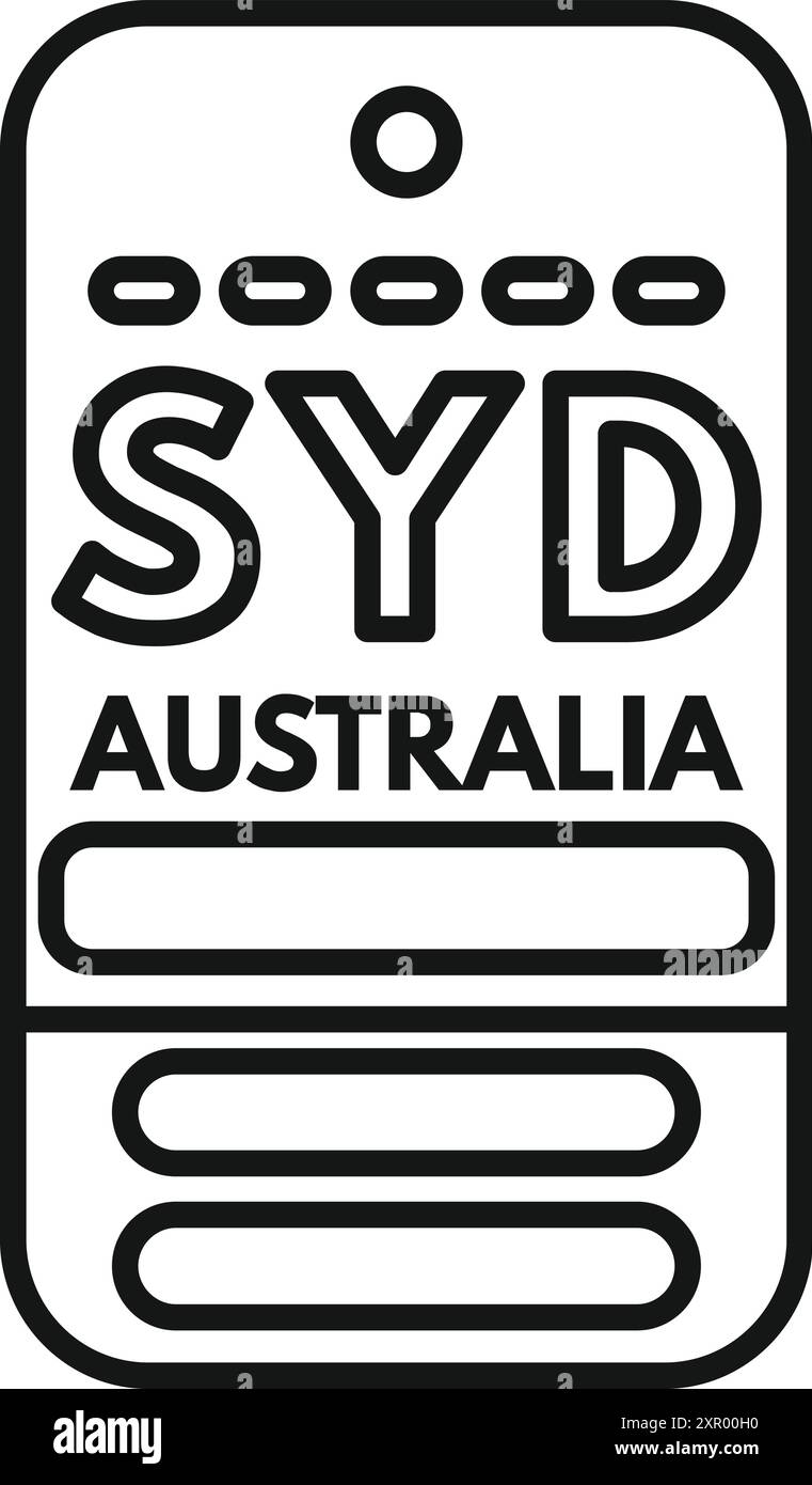 Luggage tag for bags and suitcases with the airport code of sydney ...