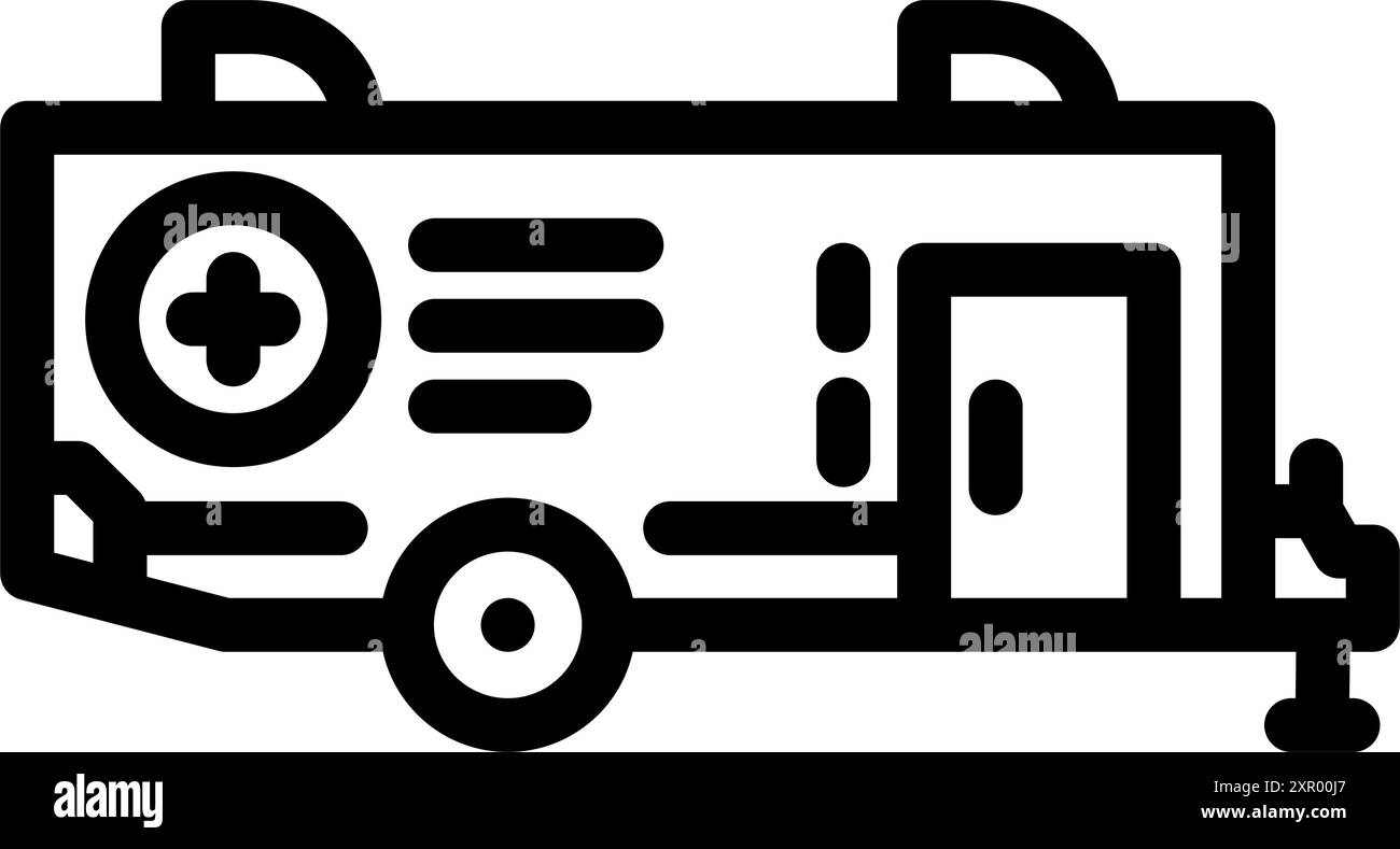 mobile clinic ambulance line icon vector illustration Stock Vector ...