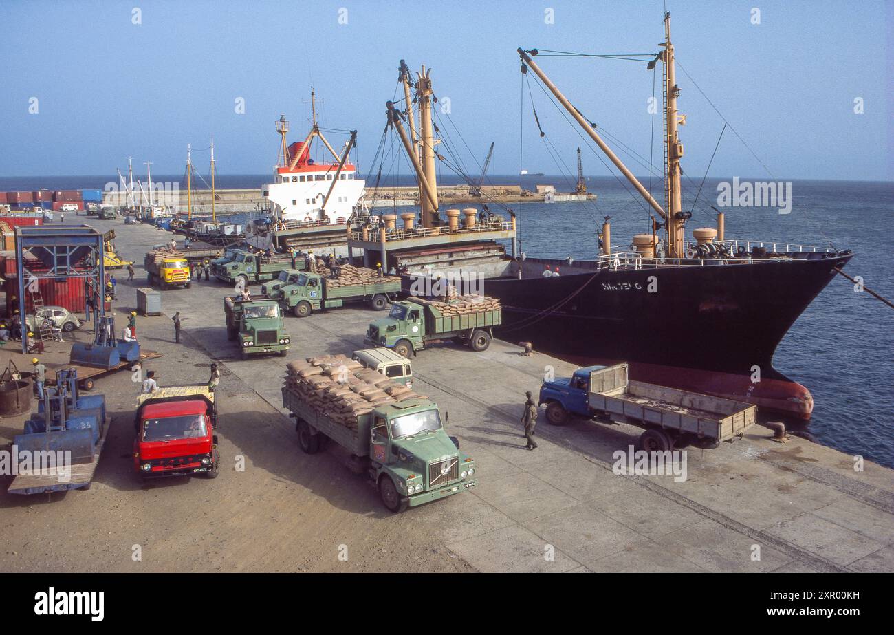 Cape Verde, Santiago island, Praia - Sugar and grains from Portugal are ...