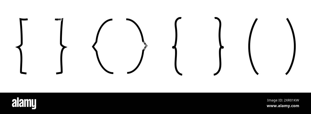 Brackets quote box frame sketch, brace border text parenthesis. Font ...