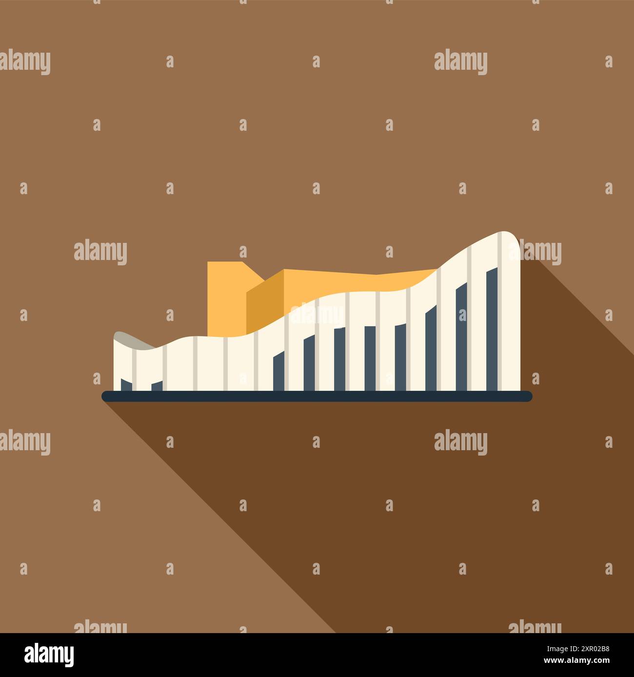 Modern building facade resembling piano keys, showcasing architectural ...