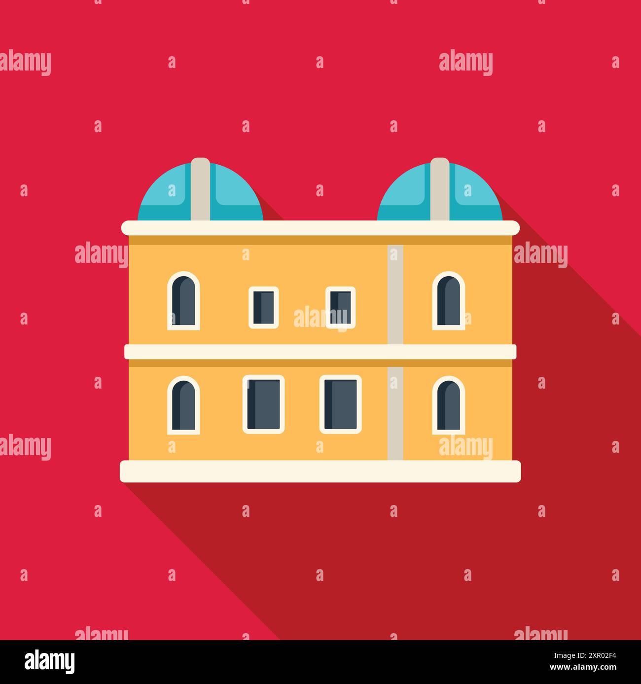 Observatory building with large domes for telescopes, used for ...