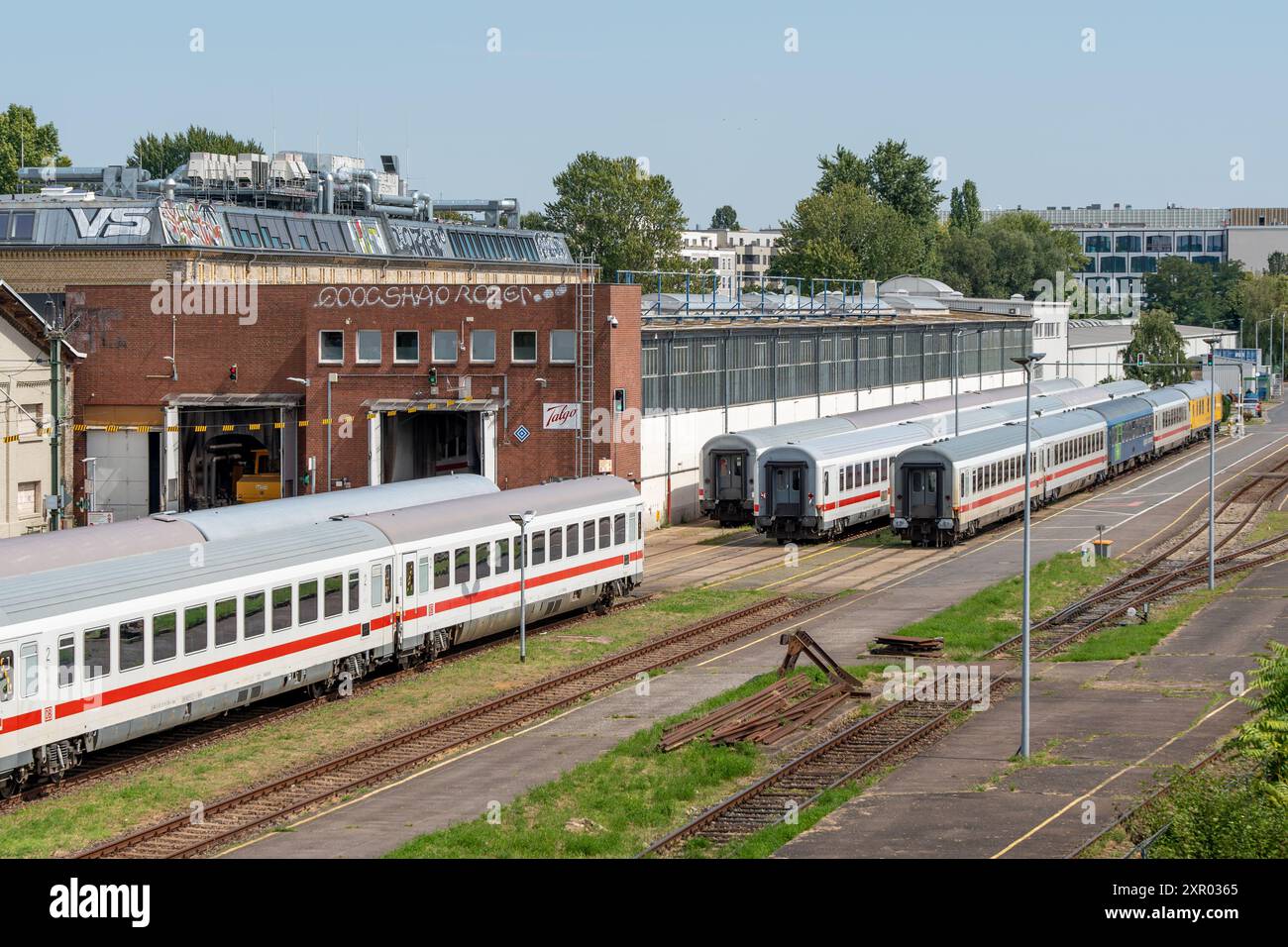 Germany Berlin August 7, 2024. Many passenger carriages are standing on ...