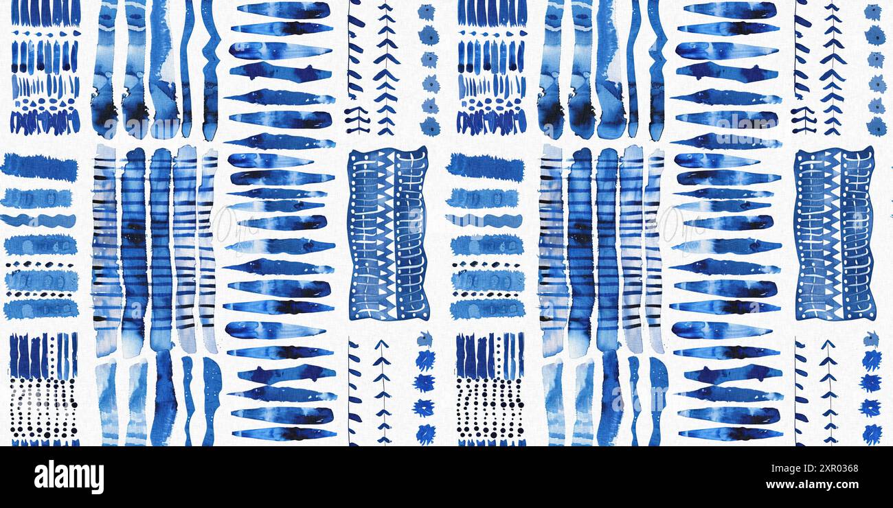 Modern blue white irregular beach stripe border for summer doodle ...