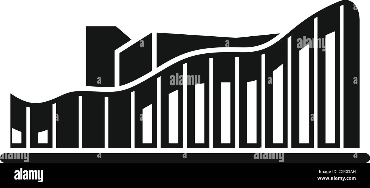 Modern architecture building facade with wavy roofline creating a ...