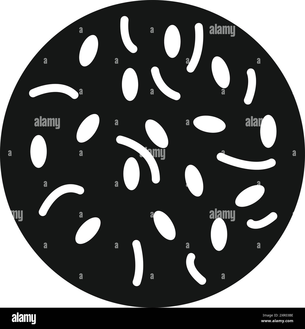 Black circle with white bacteria shapes filling the space Stock Vector ...
