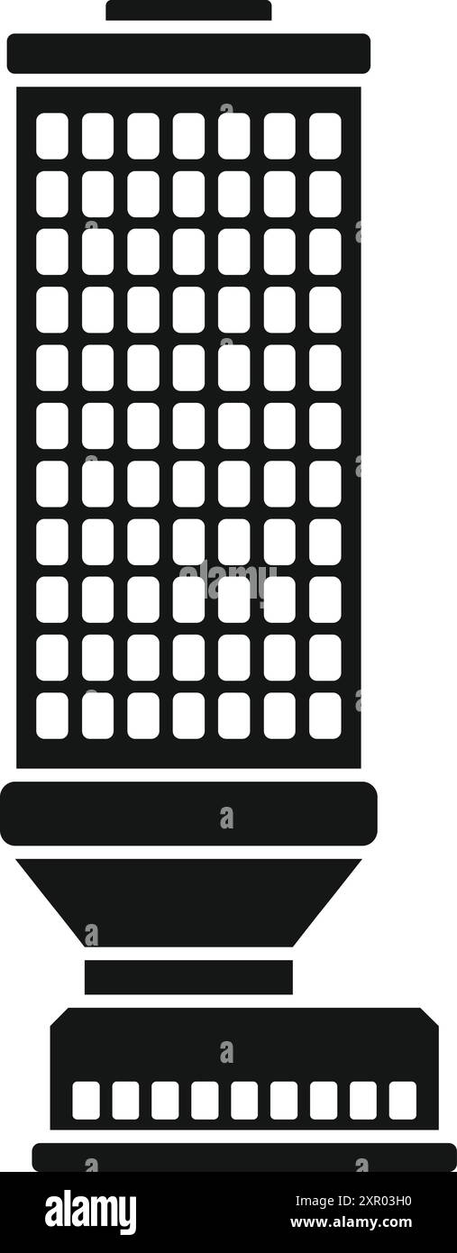 Modern building with square windows standing tall on white background ...