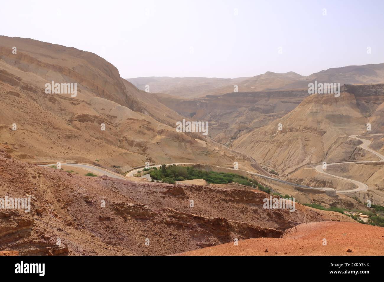 the mountain area landscape around the Ma'in hot springs in Jordan ...