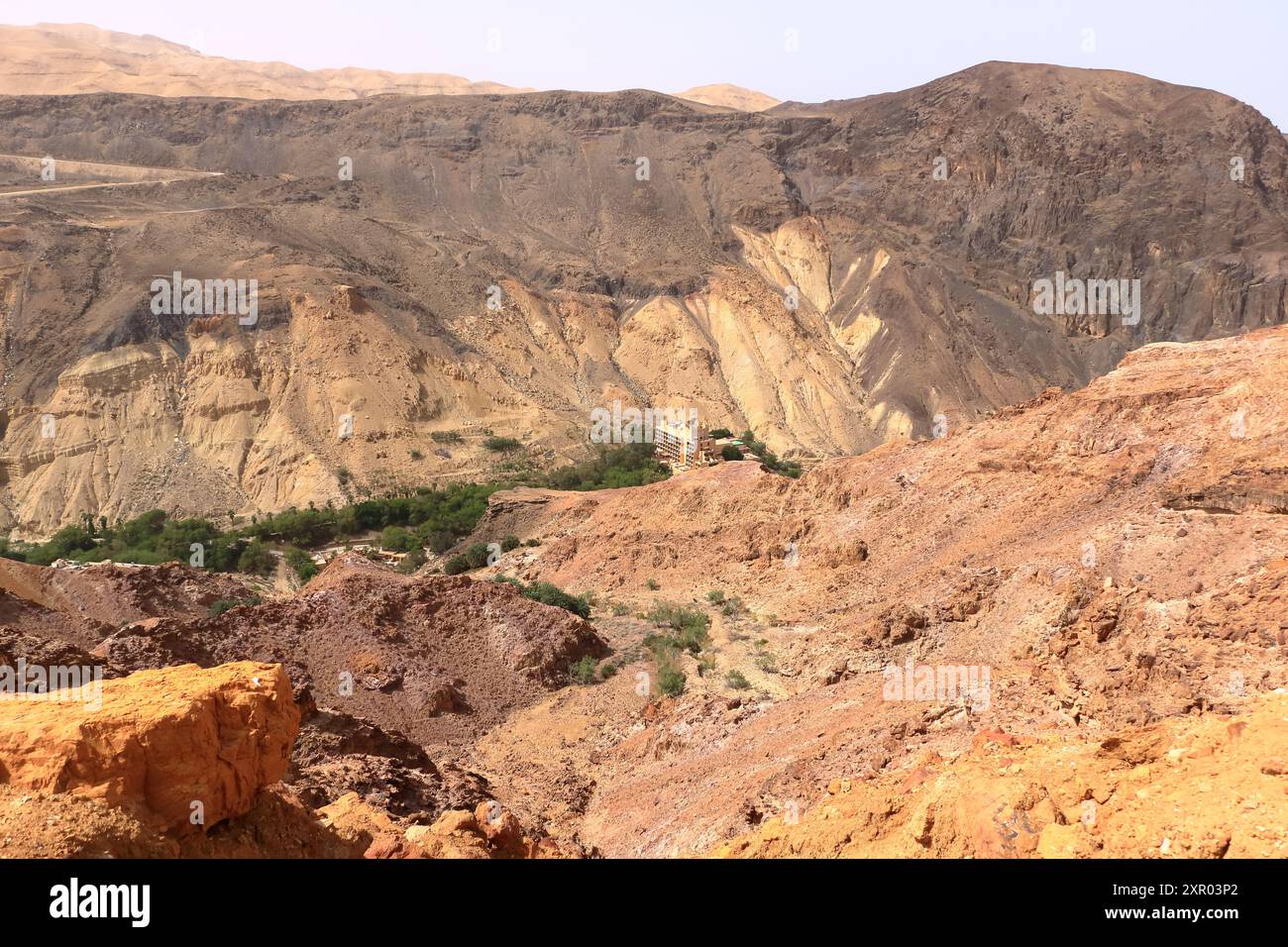 the mountain area landscape around the Ma'in hot springs in Jordan ...