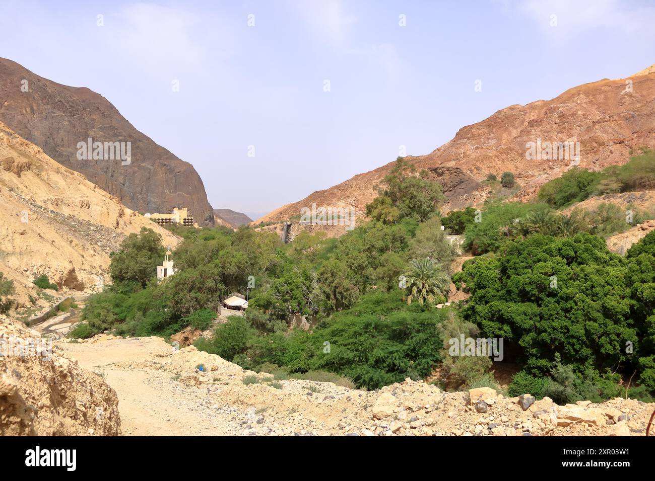 the mountain area landscape around the Ma'in hot springs in Jordan ...