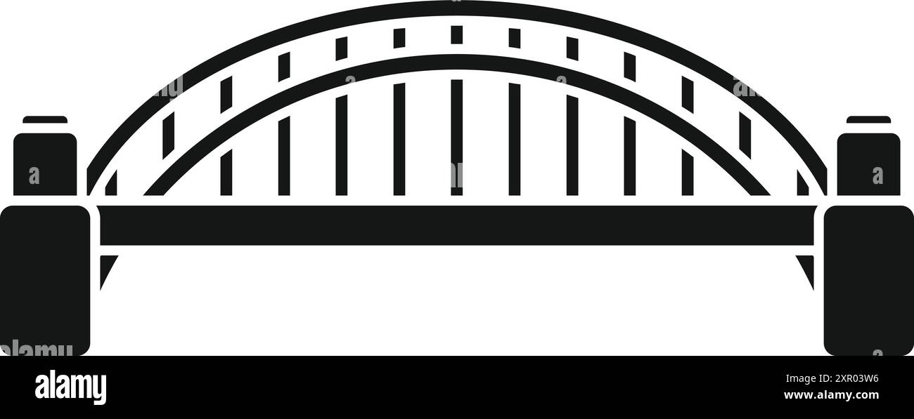 Sydney harbour bridge icon in black simple style isolated on white ...
