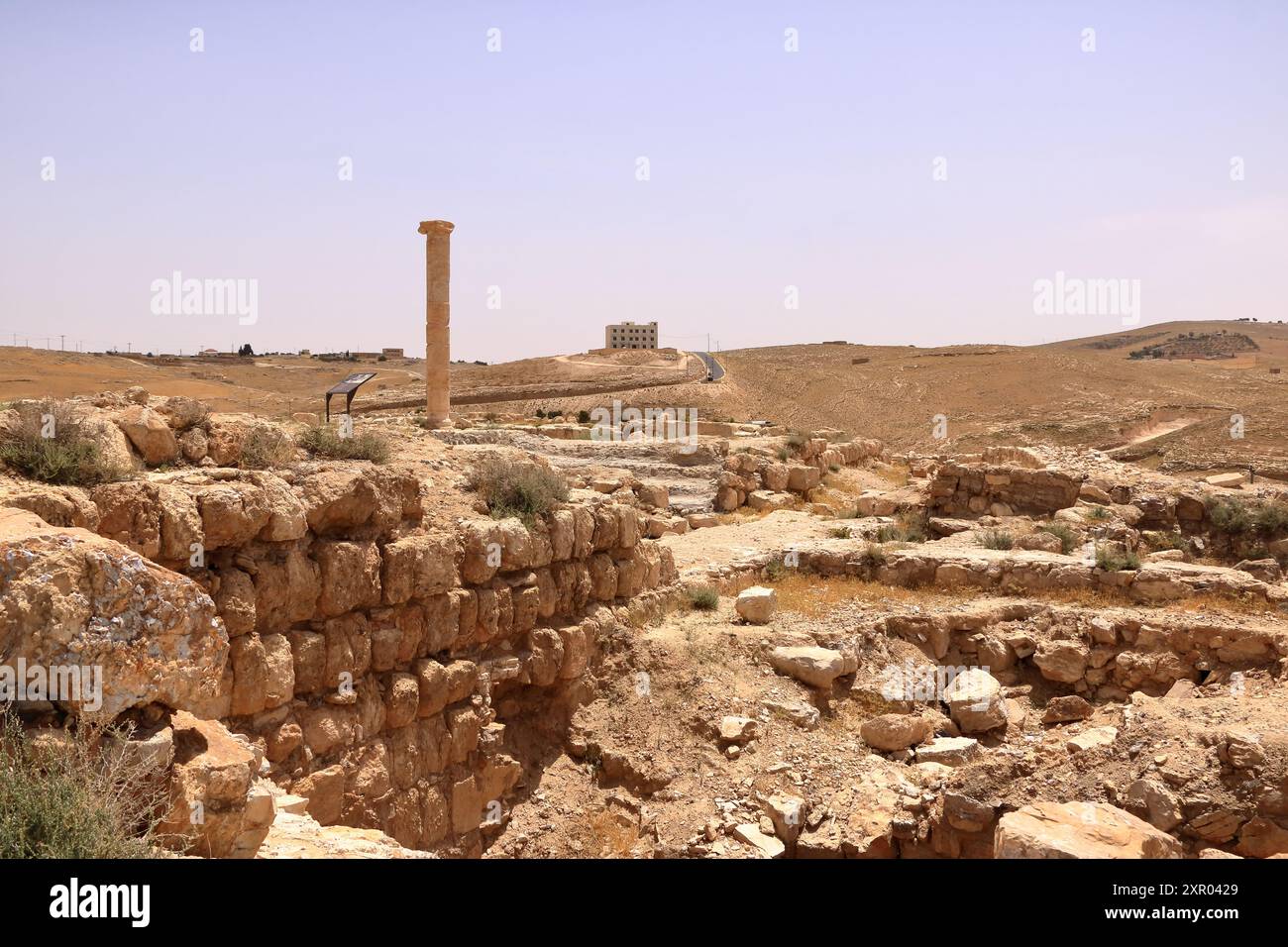 the Herod Castle ruins, Machaerus, fortified hilltop palace in Jordan ...