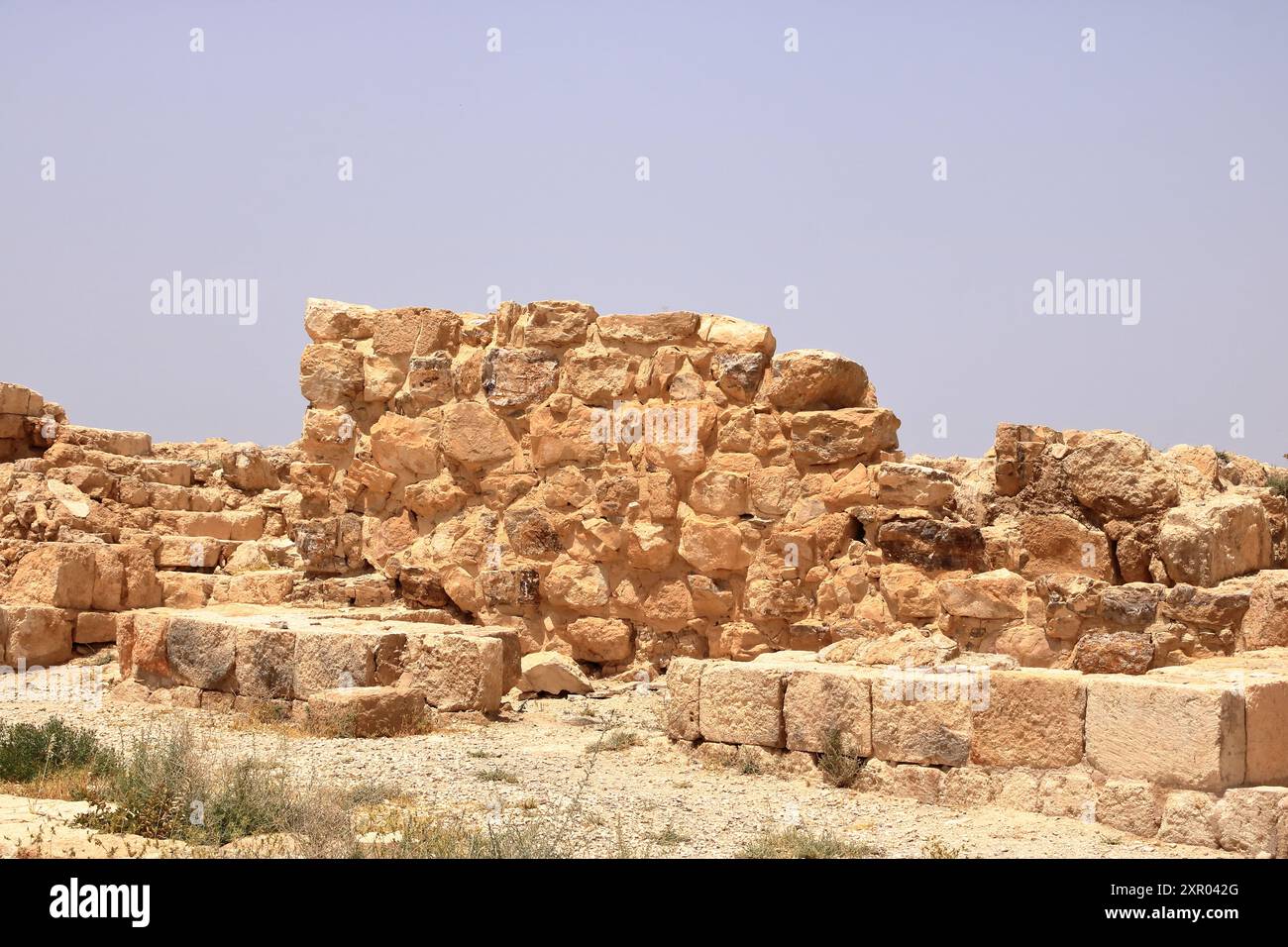 the Herod Castle ruins, Machaerus, fortified hilltop palace in Jordan ...