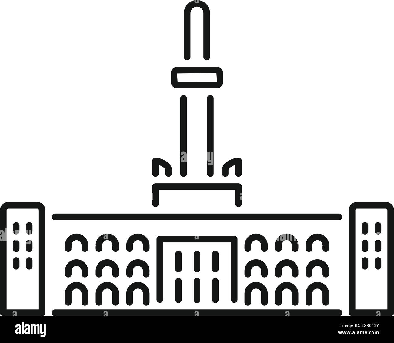 Line drawing of the monas national monument in jakarta, indonesia ...