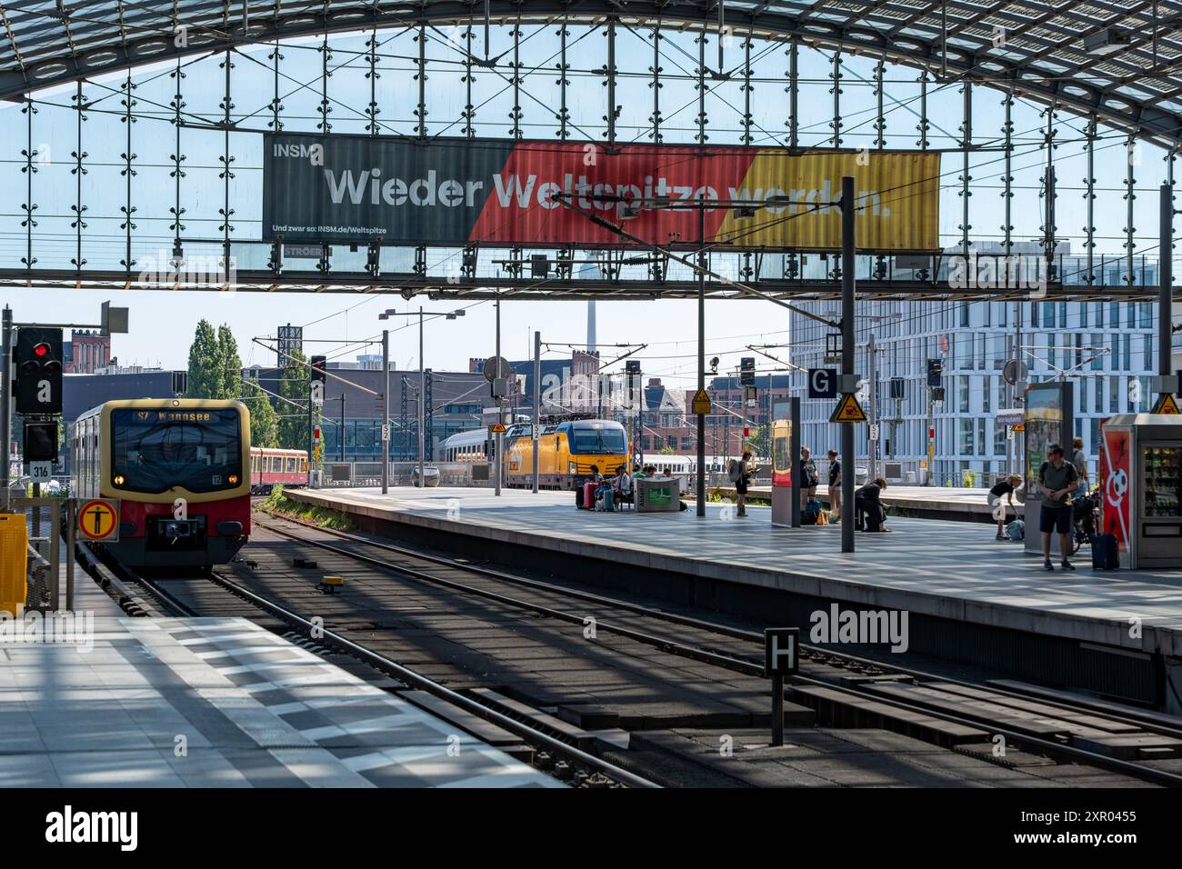 Germany Berlin August 7, 2024. The approaching train to Berlin's main ...