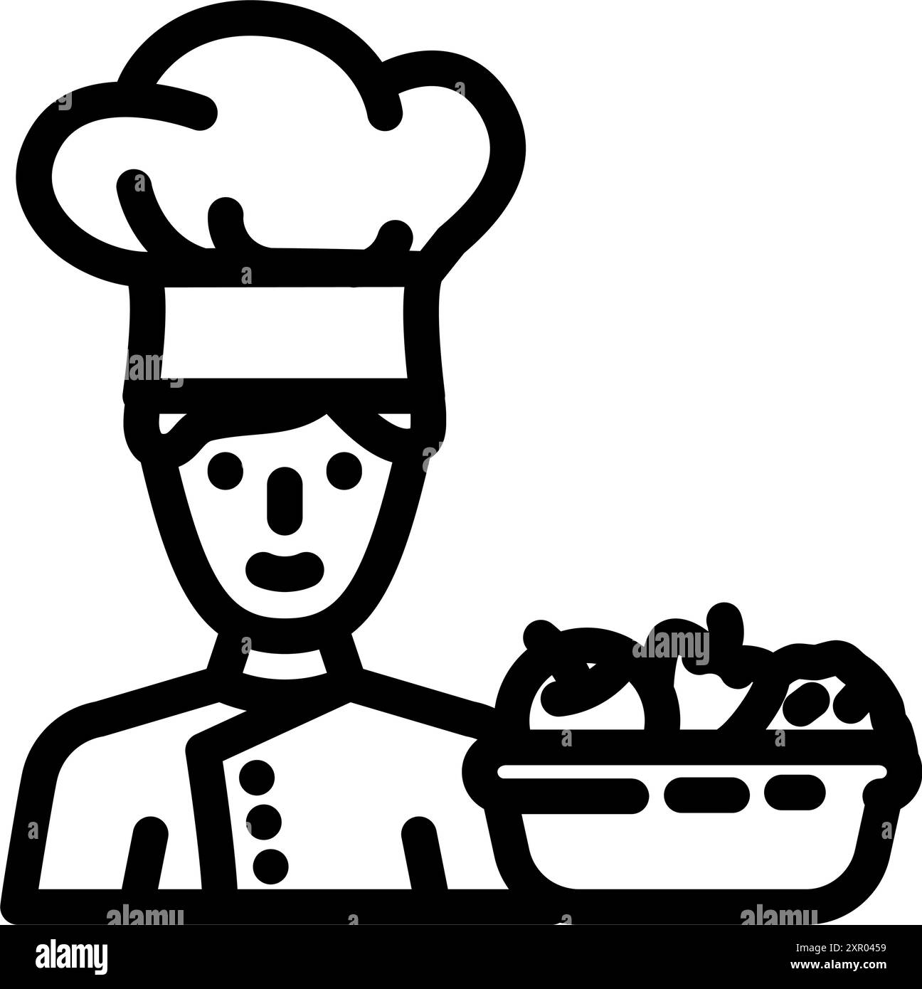 vegetarian chef restaurant line icon vector illustration Stock Vector ...
