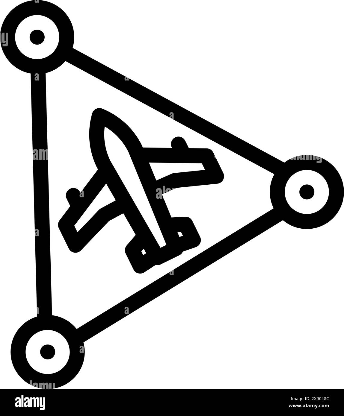 the bermuda triangle unsolved mystery line icon vector illustration ...