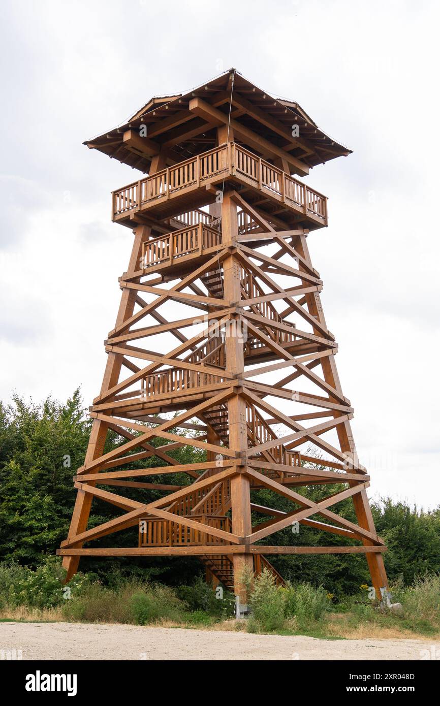 Wooden observation tower in nature Stock Photo - Alamy