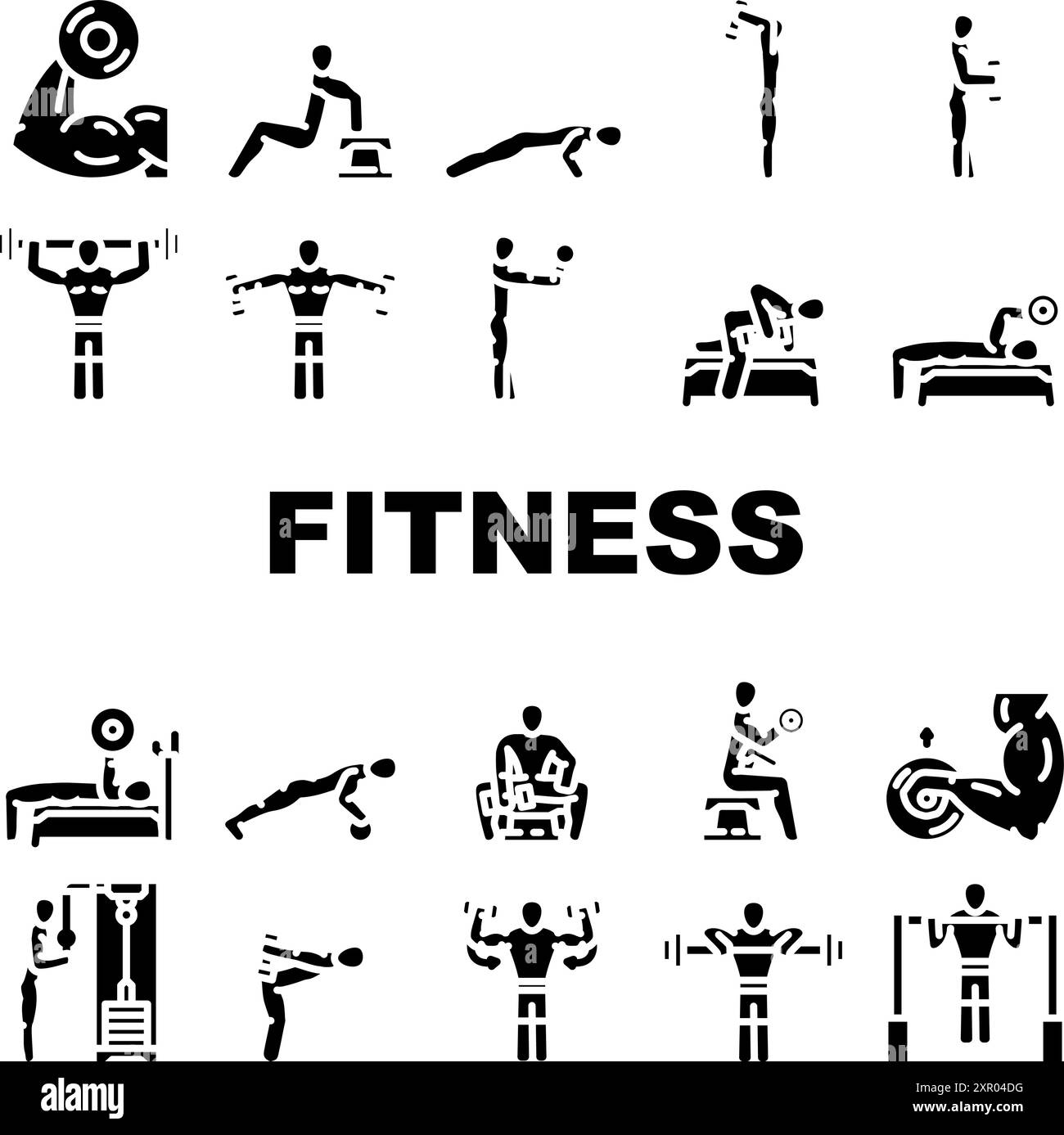 fitness exercises leg workout icons set vector Stock Vector Image & Art ...