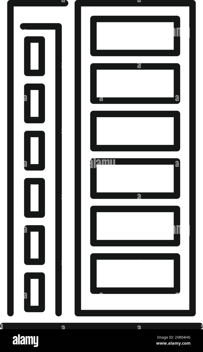 Simple black and white line drawing of a modern building facade Stock ...