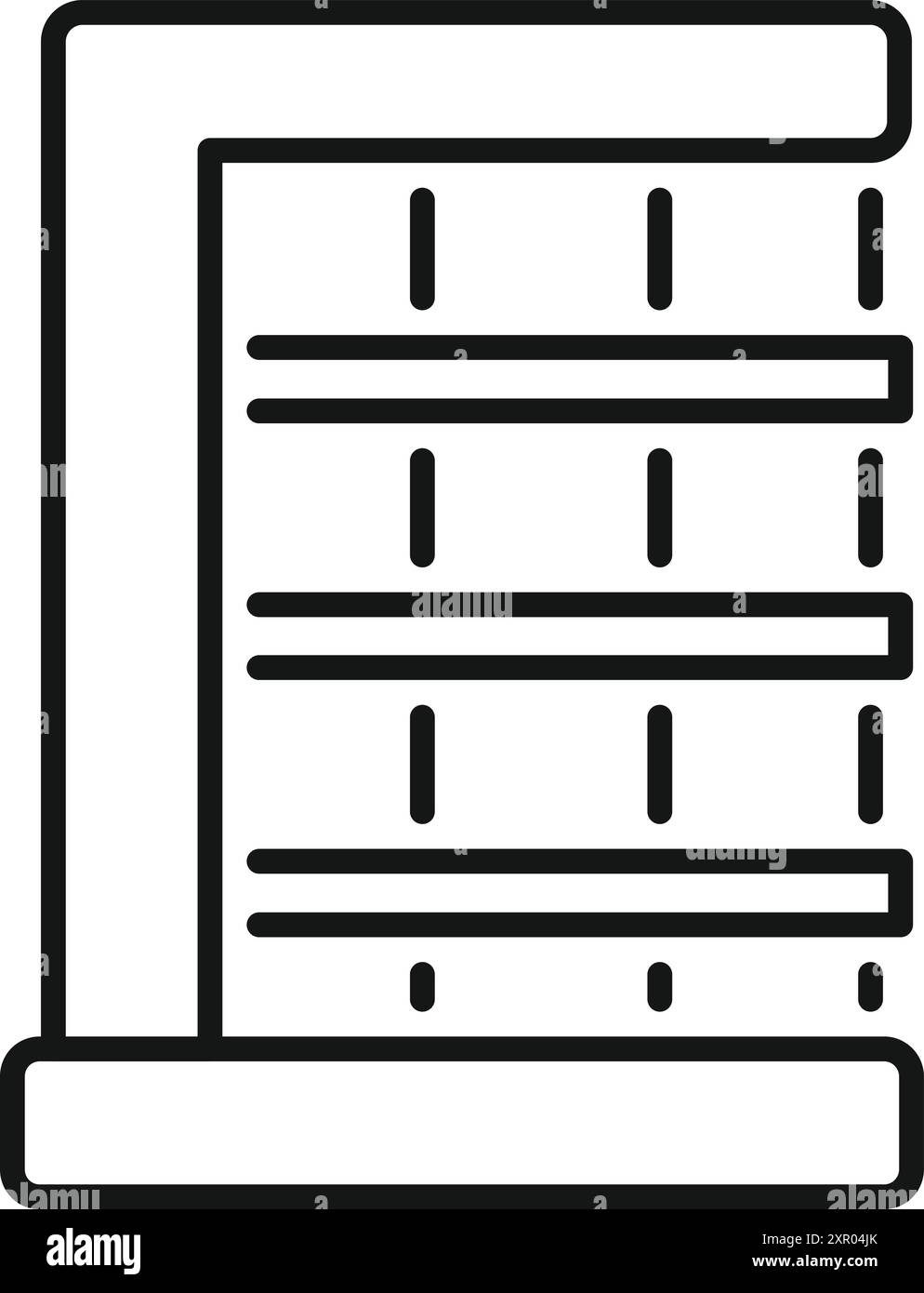 Line drawing of a server room highlighting the data storage system ...