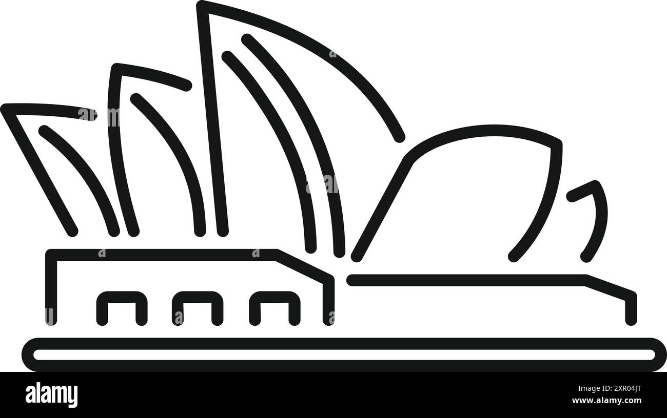Line art icon of the sydney opera house, a famous landmark in australia ...