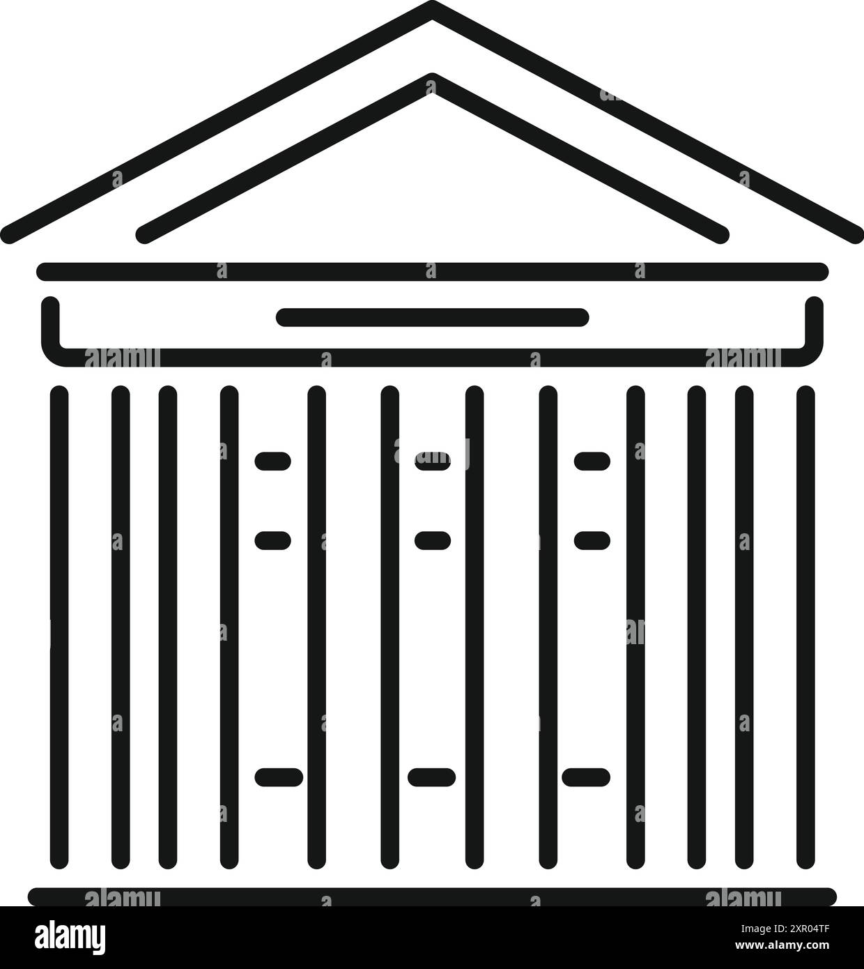 Simple line drawing of a greek temple facade symbolizing ancient ...