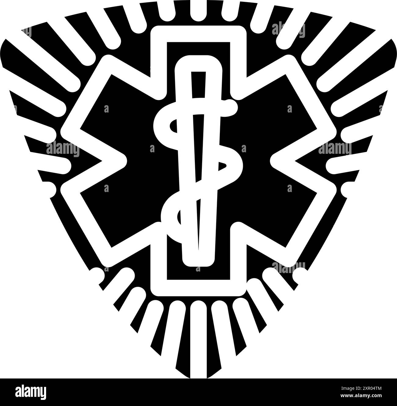 emt badge ambulance glyph icon vector illustration Stock Vector Image ...
