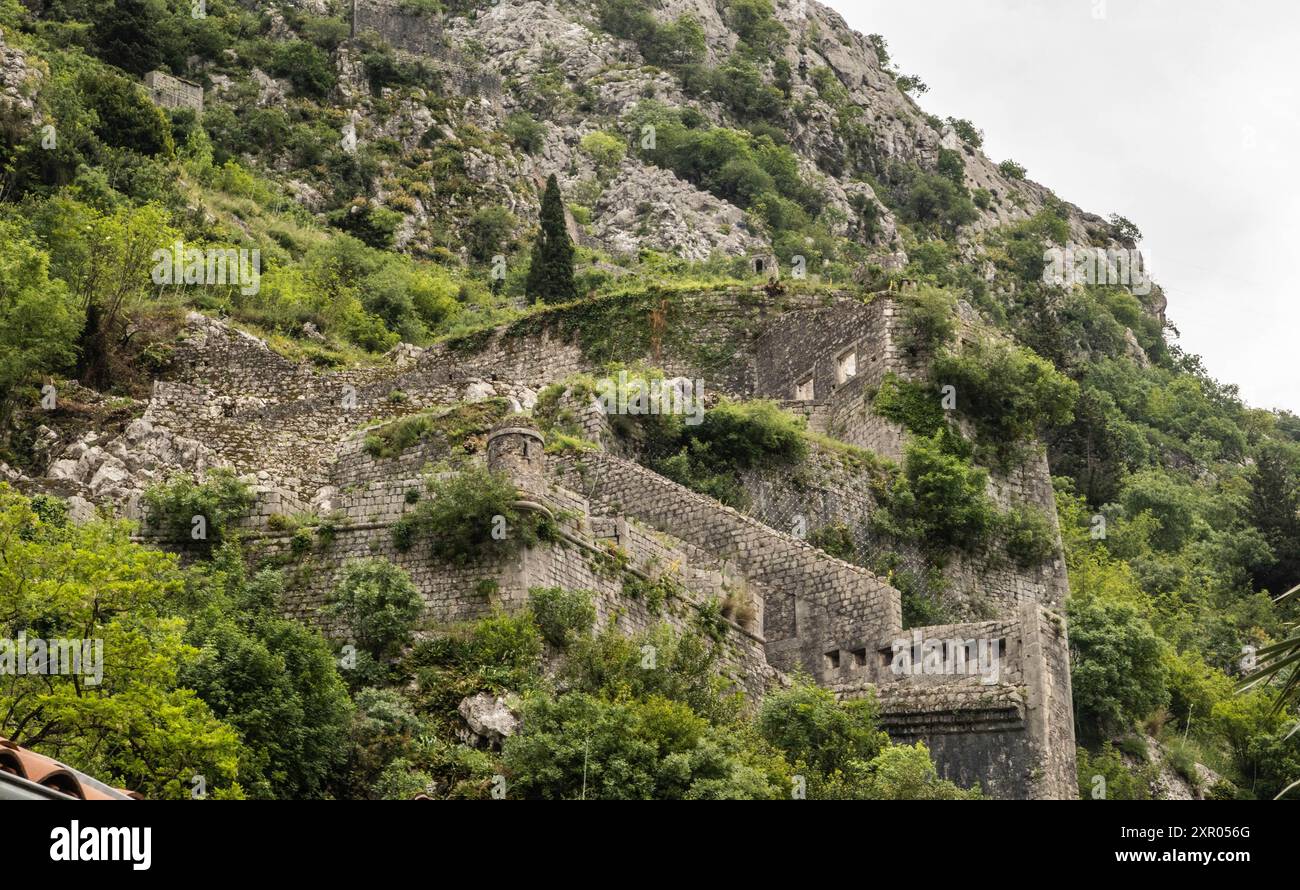 The old fort walls in UNESCO World Heritage Kotor Old Town, Kotor ...