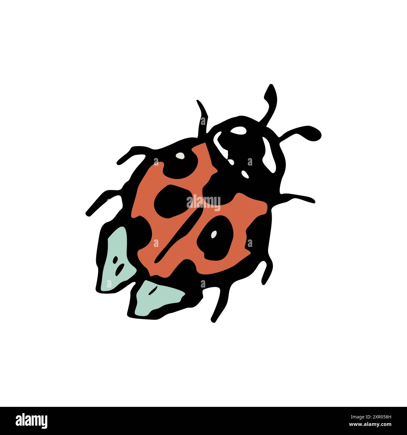Inky red and black ladybug sketch Stock Vector Image & Art - Alamy