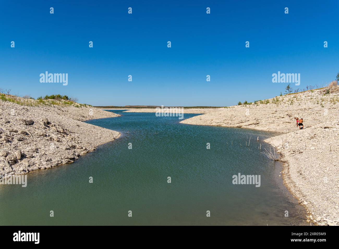 Dried up riverbed during long drought in the southwestern United States ...