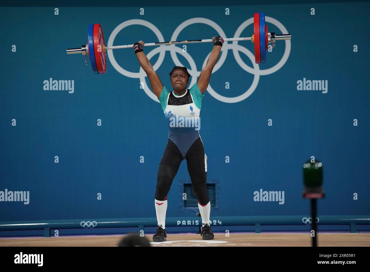 Dora Tchakounte of France competes during the women's 59kg ...