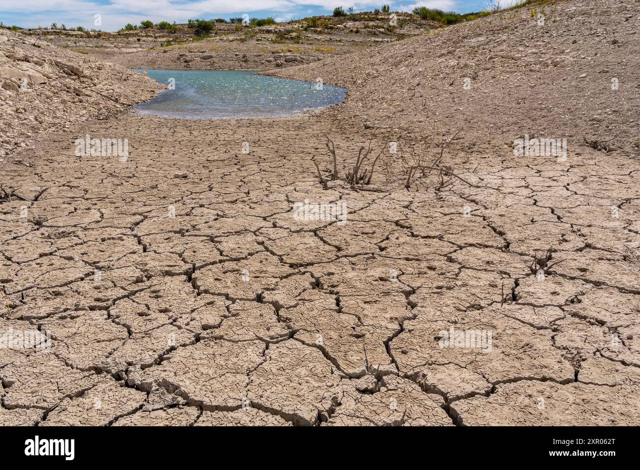 Dried up riverbed during long drought in the southwestern United States ...