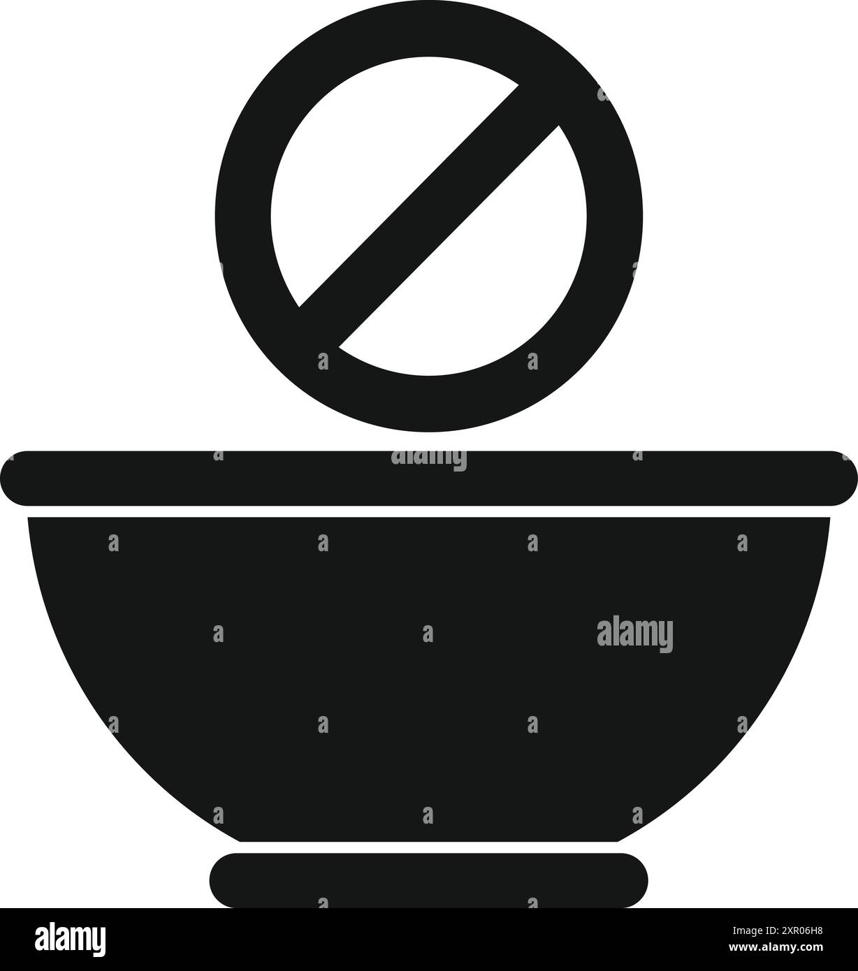 Black silhouette of an empty bowl with a stop sign, representing the ...